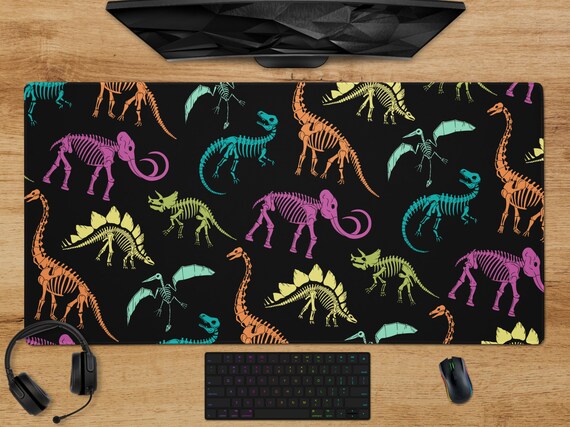 Dinosaur Skeleton Desk Mat Prehistoric Bones Gaming Large - Etsy