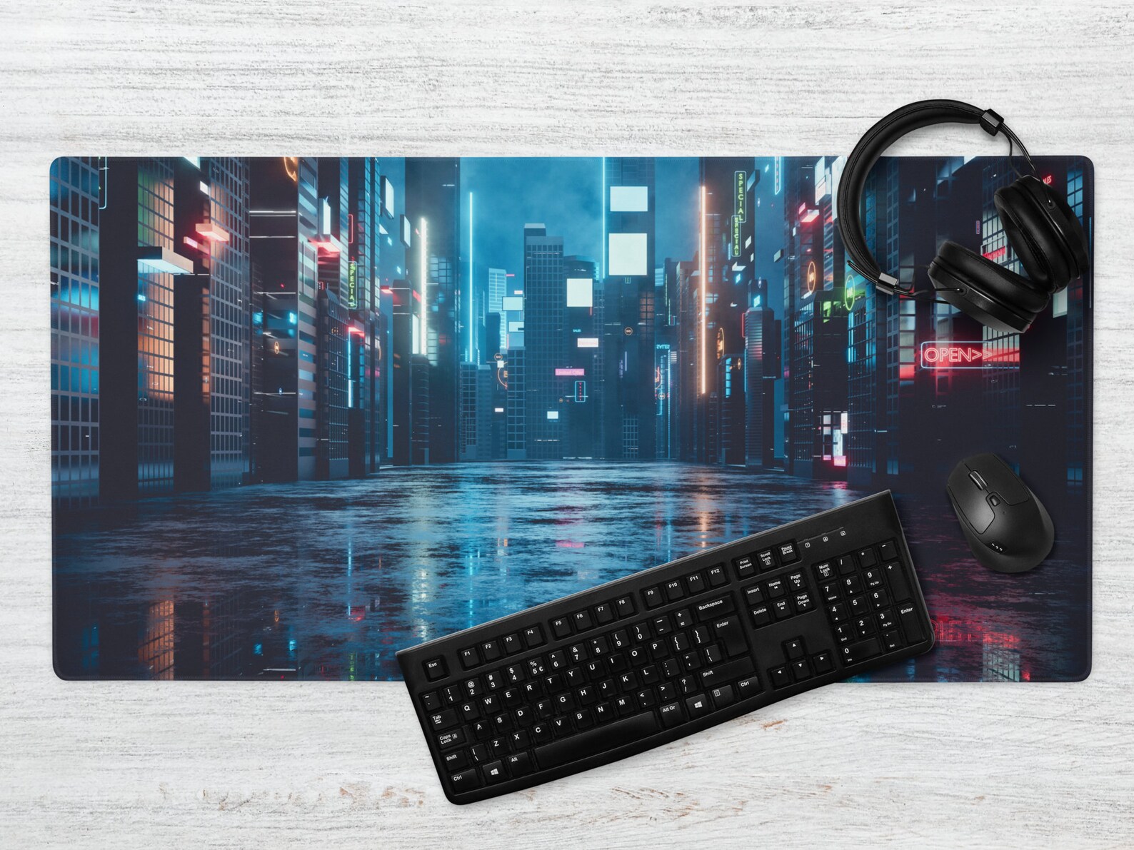 Cyberpunk City Street Desk Mat Futuristic City Gaming Large - Etsy
