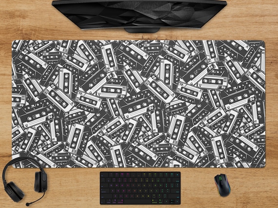Retro Cassette Tapes 70s 80s Desk Mat Music Black and White - Etsy