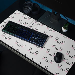 Uwu Owo Desk Mat, Kawaii Cute White Gaming Large Mouse Pad XXL - Etsy