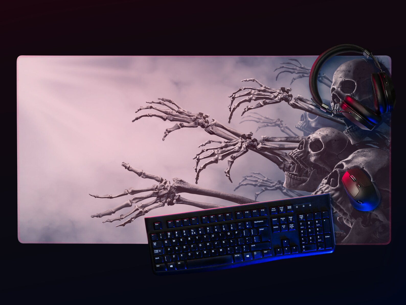 Skeleton Skull Bones Halloween Desk Mat Goth Horror Gaming - Etsy