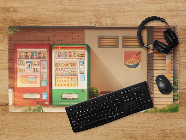 Japanese Vending Machines Desk Mat Anime Gaming Cute Large - Etsy