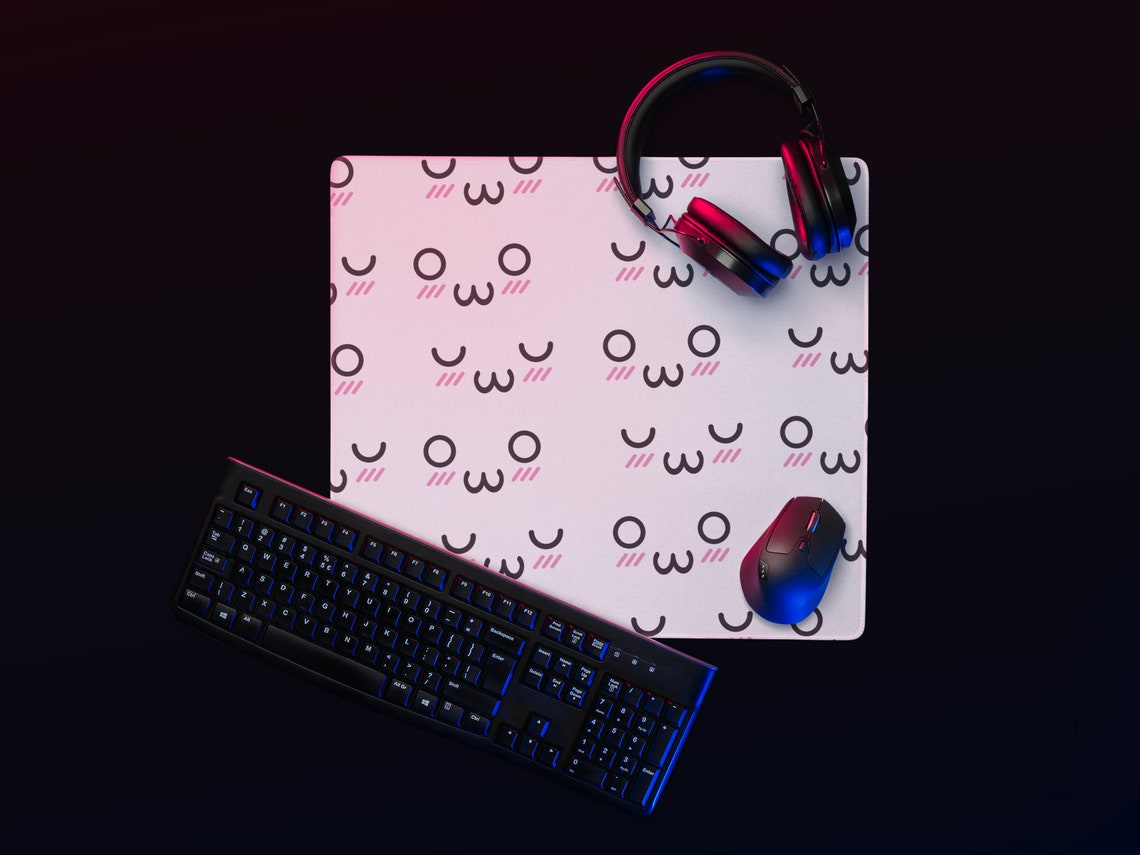 Uwu Owo Desk Mat Kawaii Cute White Gaming Large Mouse Pad XXL - Etsy
