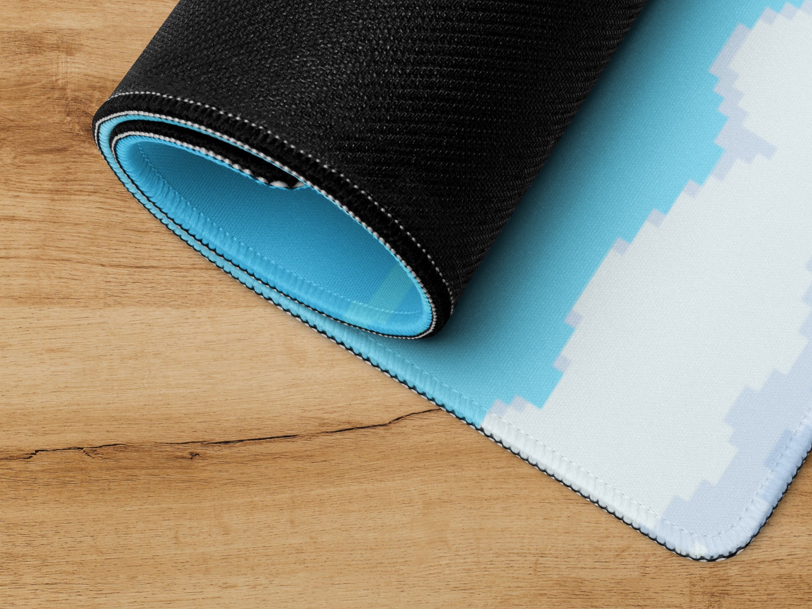 Cloudy Sky Lo-fi Aesthetic Desk Mat Blue Pixel Art Gaming - Etsy