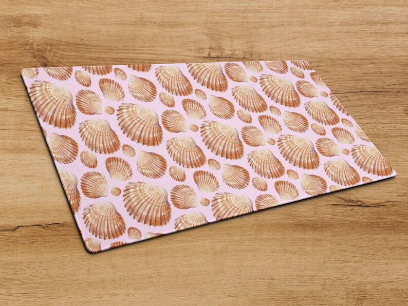 Seashell Pastel Pink Desk Mat Beach Ocean Sea Marine Life - Etsy