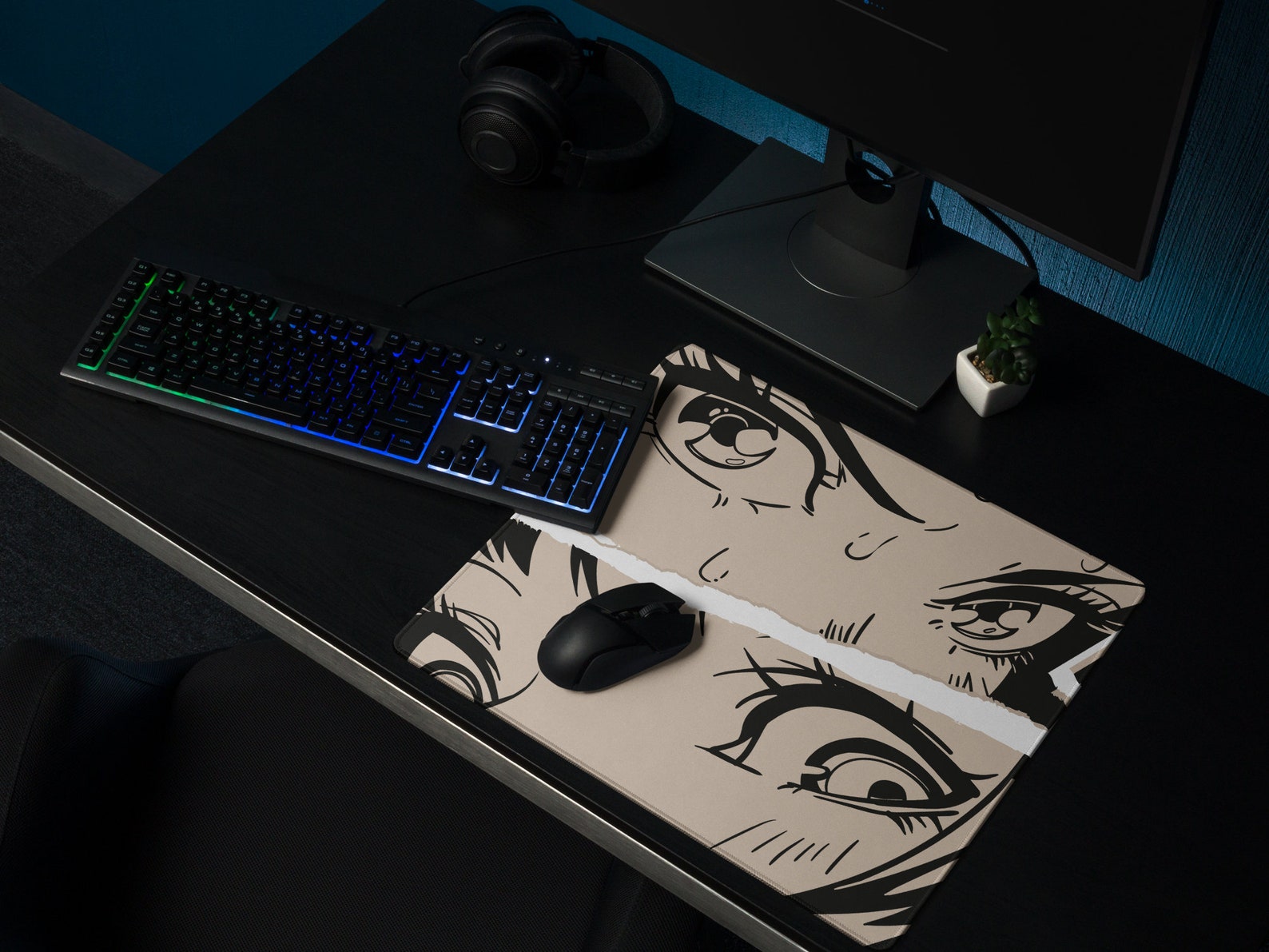 Anime Girl Manga Desk Mat Comic Aesthetic Gaming Large Mouse - Etsy