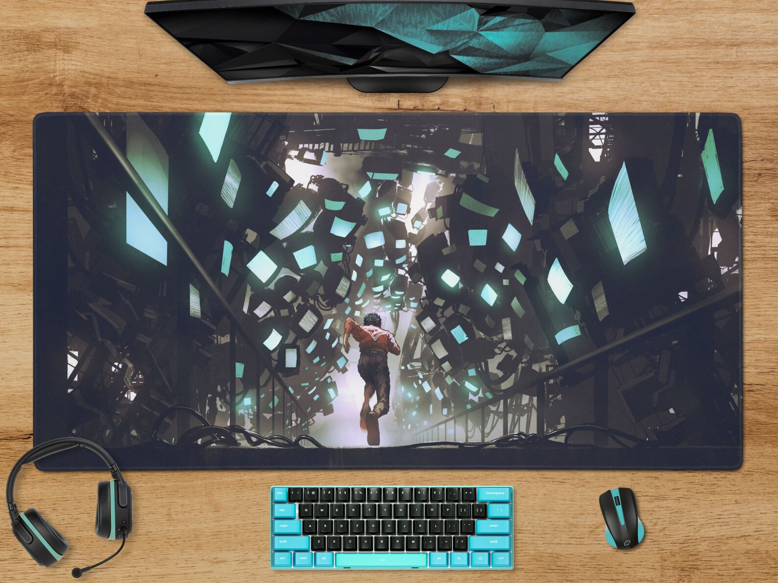 Fantasy Futuristic Cyberpunk Desk Mat Sci-fi Aesthetic - Etsy