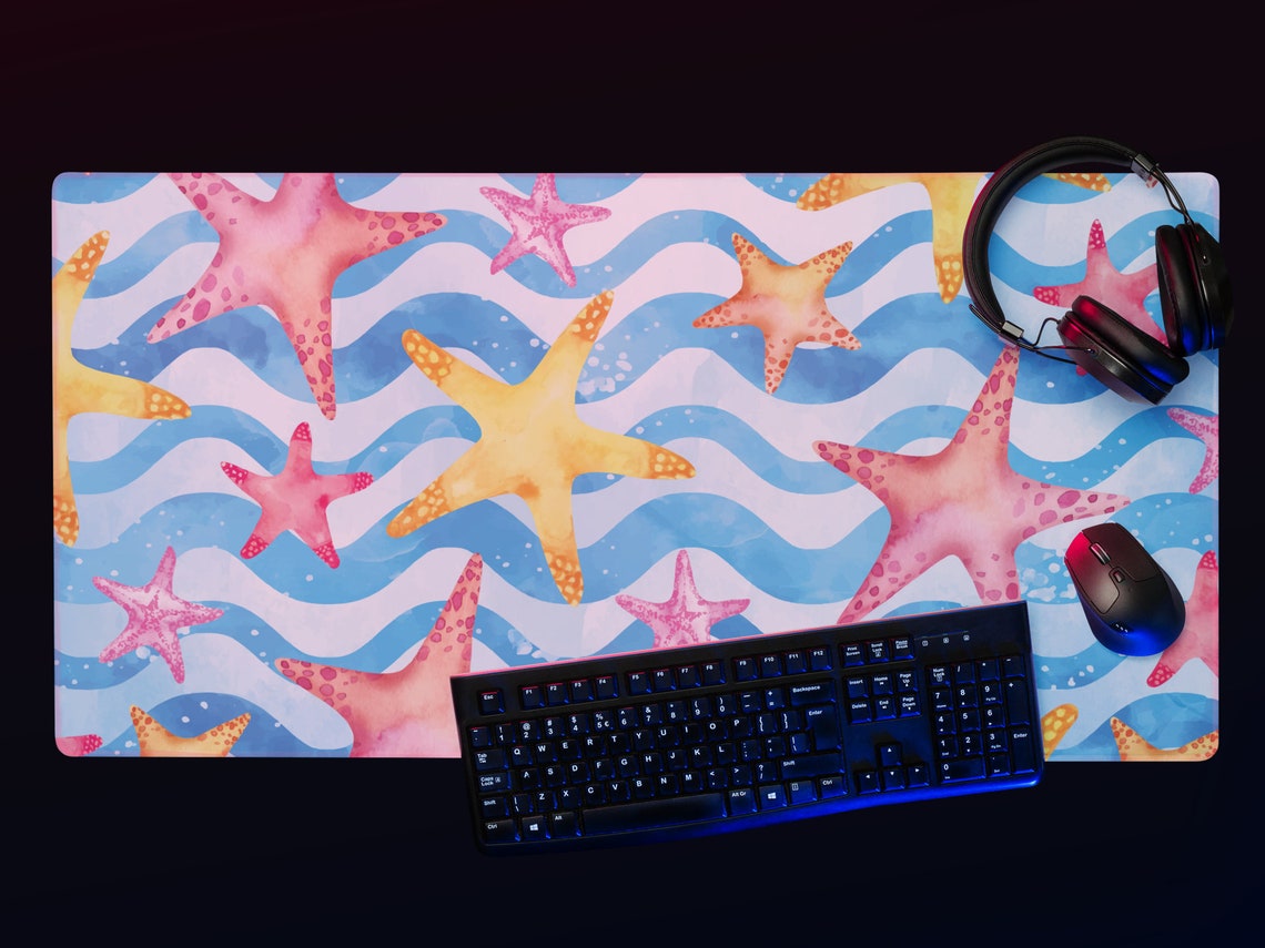 Starfish Aquatic Desk Mat Blue Beach Ocean Sea Marine Life - Etsy