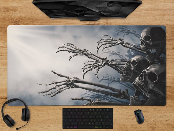Skeleton Skull Bones Halloween Desk Mat Goth Horror Gaming - Etsy