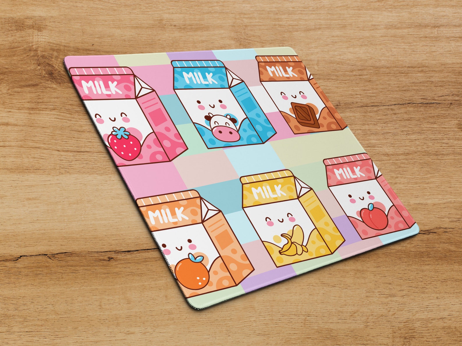 Kawaii Milk Cartons Desk Mat Cute Pastel Gaming Large Mouse - Etsy