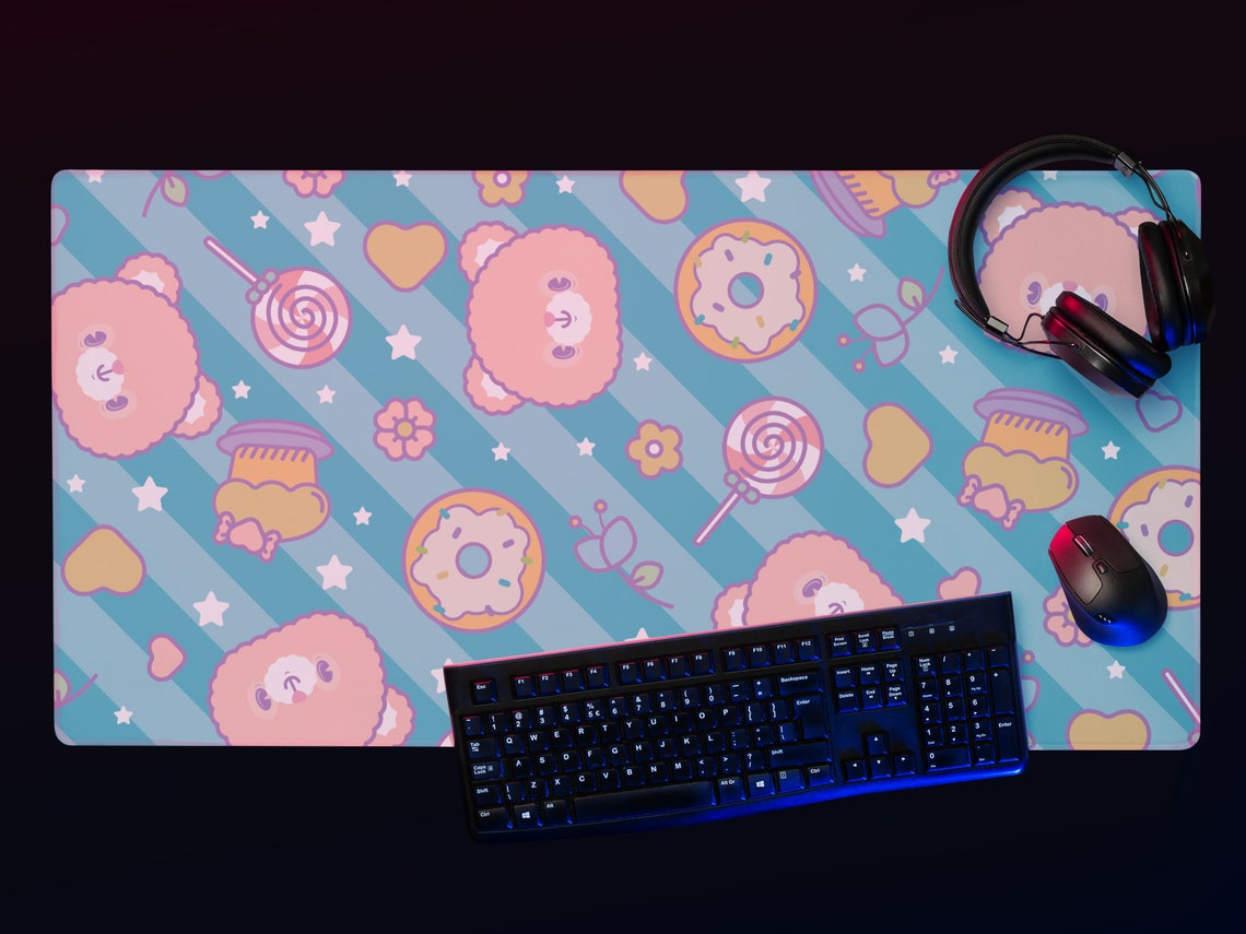 Kawaii Cute Teddy Bear Sweets Desk Mat Gaming Large Mouse Pad - Etsy
