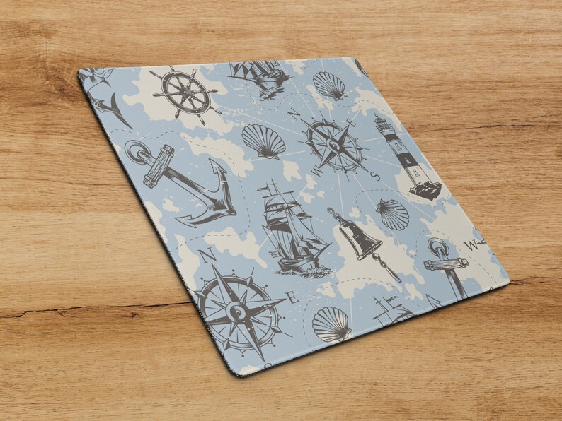 Pirate Treasure Map Sailor Desk Mat Blue Nautical Ship Boat - Etsy