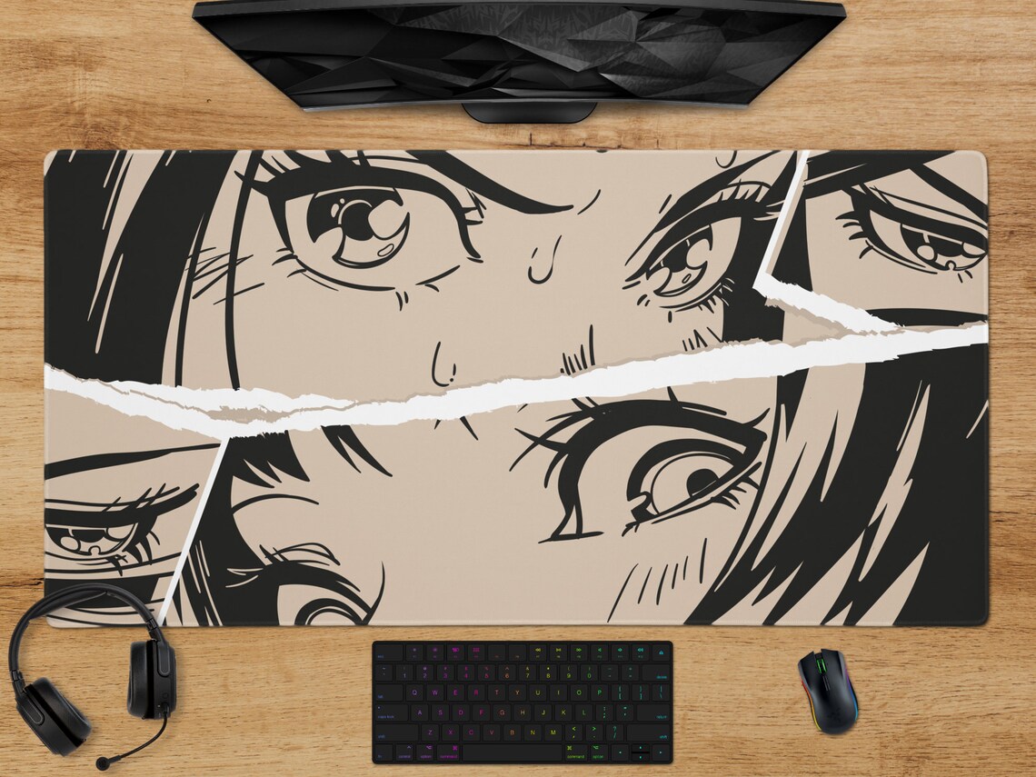 Anime Girl Manga Desk Mat Comic Aesthetic Gaming Large Mouse - Etsy