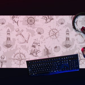 Pirate Treasure Map Sailor Desk Mat White Nautical Ship Boat - Etsy