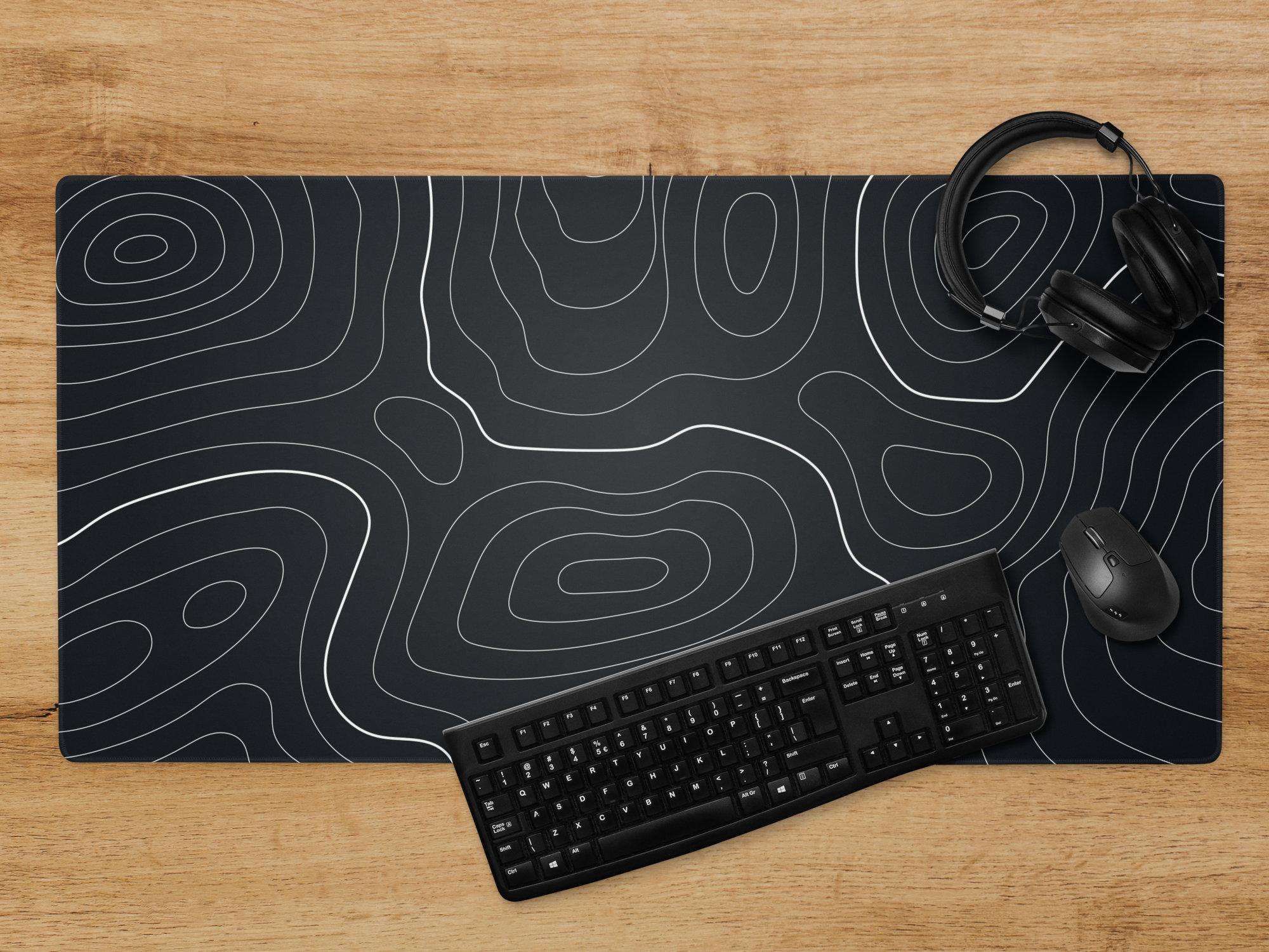 Topographic Abstract Desk Mat White Lines Geographic Map - Etsy