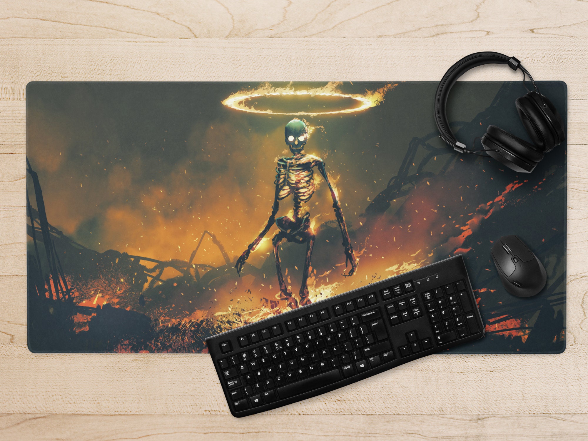 Fantasy Horror Skeleton Desk Mat Skull Demon Goth Hell - Etsy