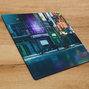 Cyberpunk City Street Desk Mat Futuristic Gaming Large Mouse - Etsy
