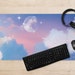 Pastel Clouds Dreamy Moon Desk Mat Aesthetic Cute Purple Pink - Etsy