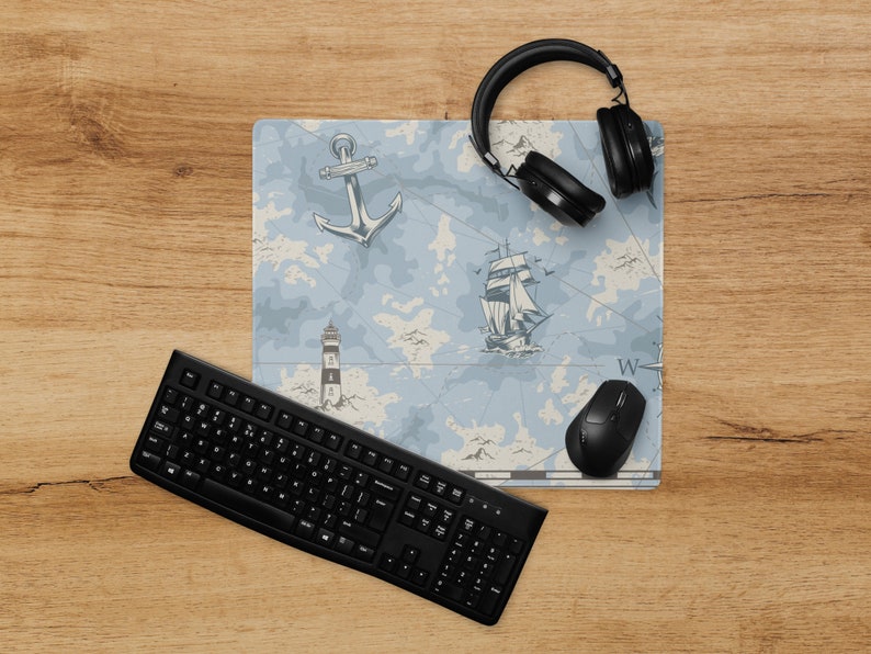 Pirate Treasure Sailor Map Desk Mat Blue Nautical Ship Boat - Etsy