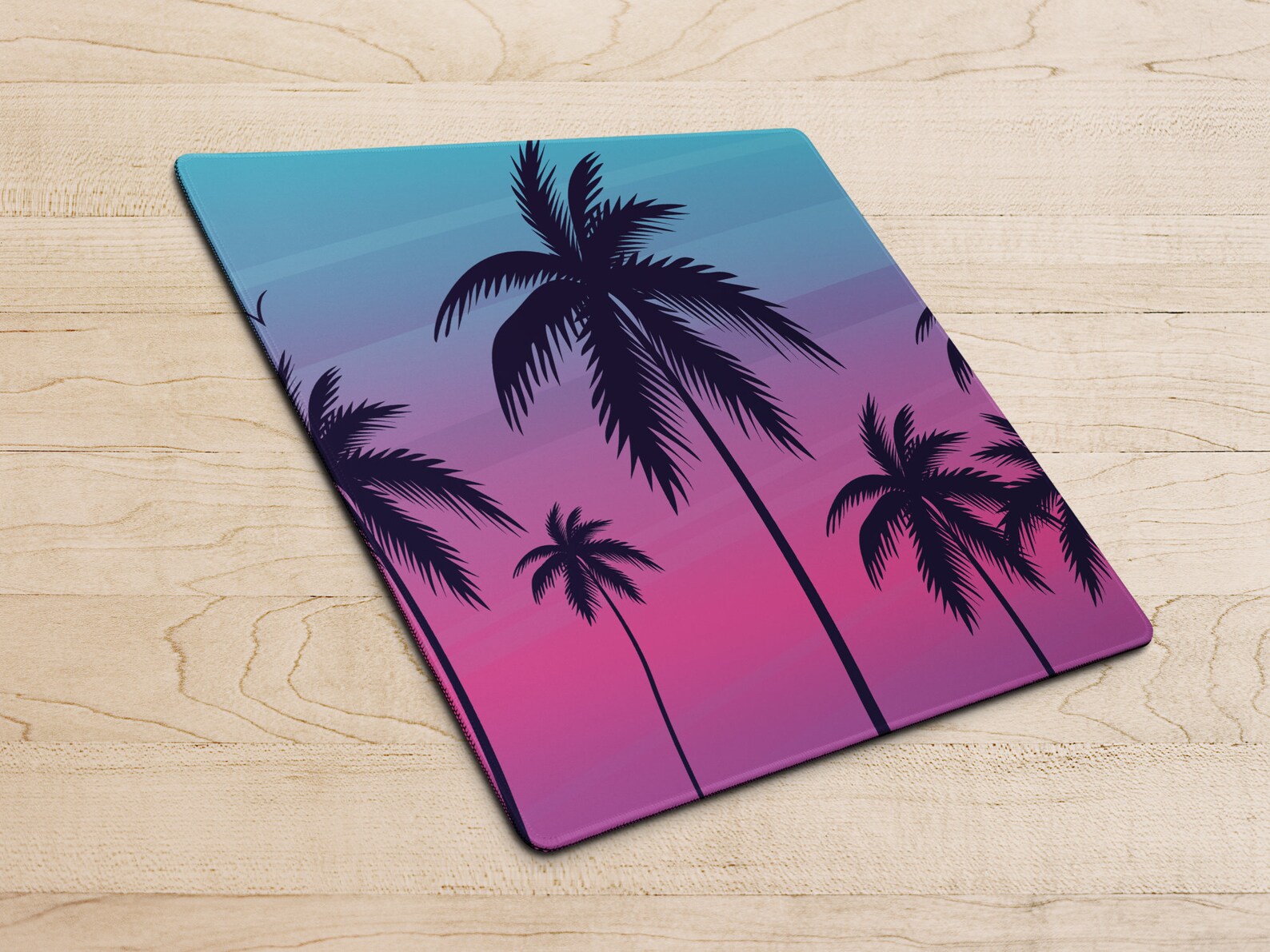 Palm Trees Sunset Desk Mat Miami Beach Blue Pink Summer - Etsy