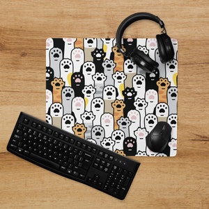 Cat Paws Kawaii Cute Desk Mat, Kitten Kitty Gaming Large Mouse Pad XXL ...