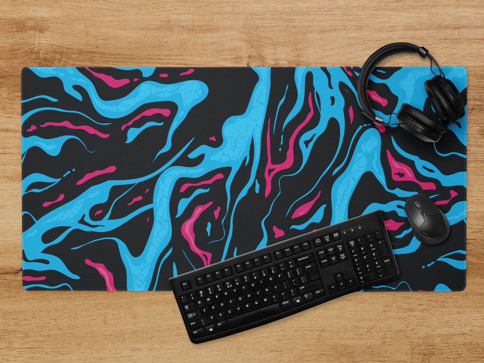 Abstract Liquid Fluid Desk Mat Splash Paint Blue Pink Gaming - Etsy