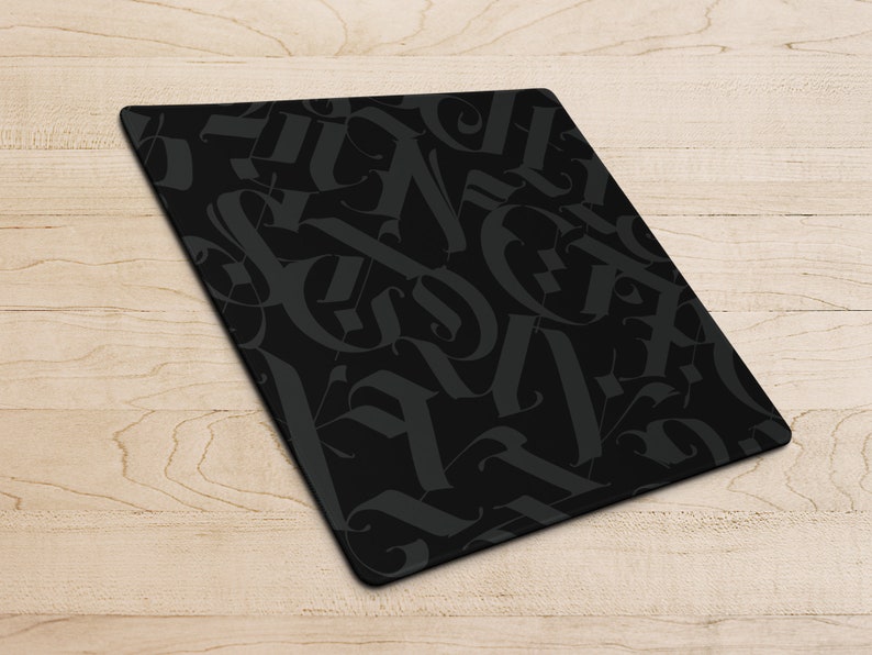 Gothic Font Desk Mat Black Witchy Tarot Mat Gaming Large - Etsy