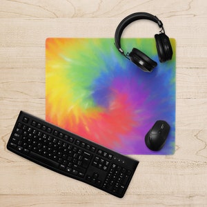 Rainbow Tie Dye Desk Mat Colorful Watercolor Lgbtq Pride - Etsy