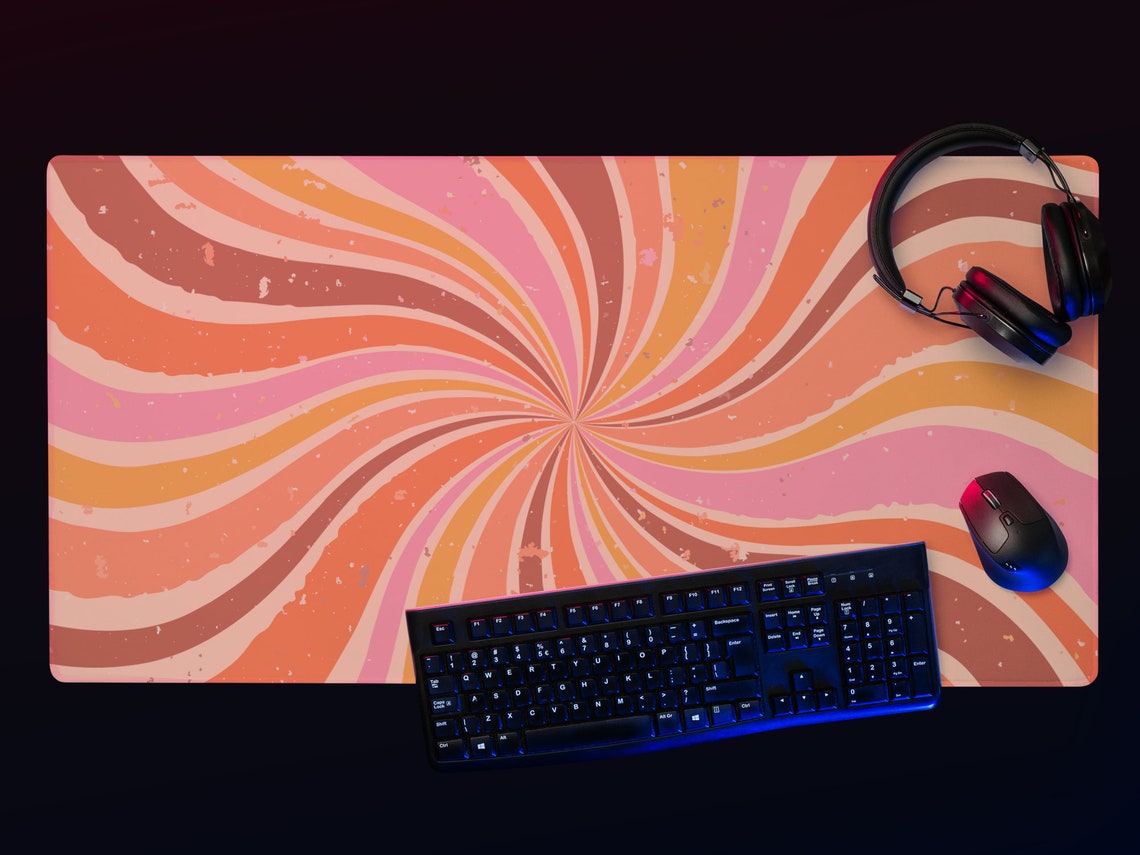 Abstract Groovy Retro Desk Mat 70s Psychedelic Hippie 60s - Etsy
