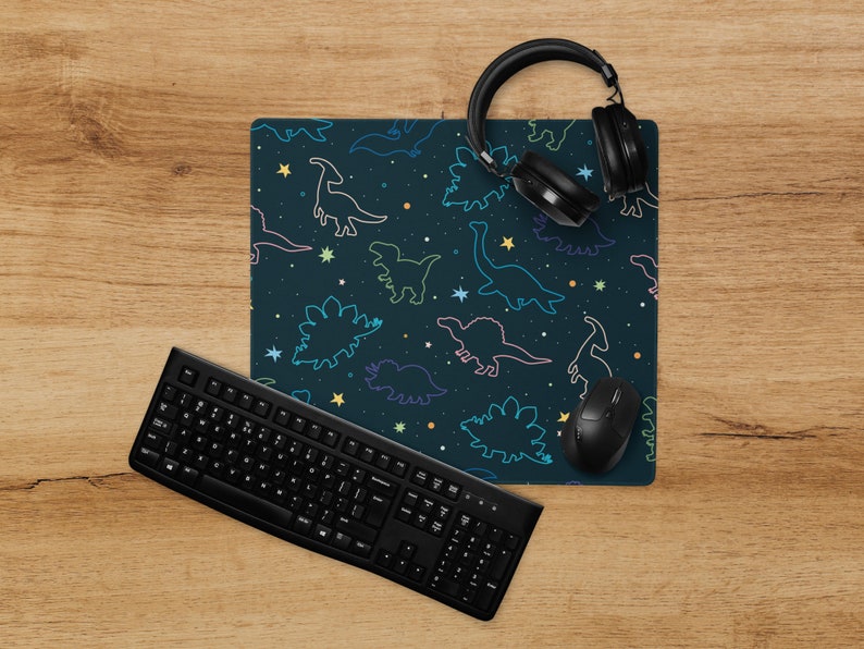 Dinosaur Outline Desk Mat Stars Night Sky Prehistoric Stego - Etsy