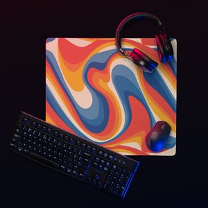 Retro Mid Century Modern Groovy Abstract Desk Mat Gaming Large Mouse ...