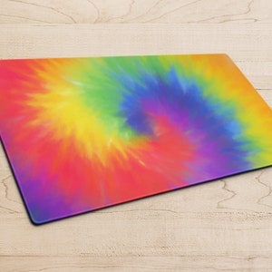 Rainbow Tie Dye Desk Mat Colorful Watercolor Lgbtq Pride - Etsy