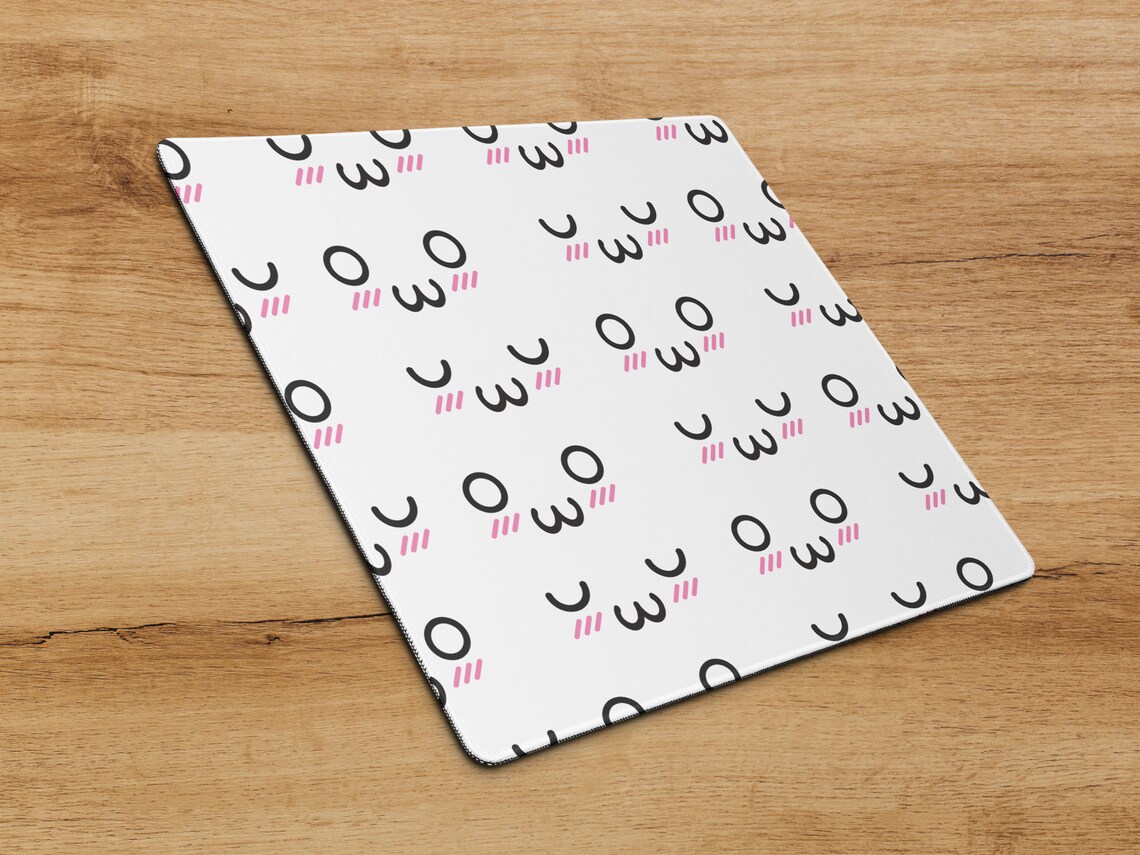 Uwu Owo Desk Mat Kawaii Cute White Gaming Large Mouse Pad XXL - Etsy