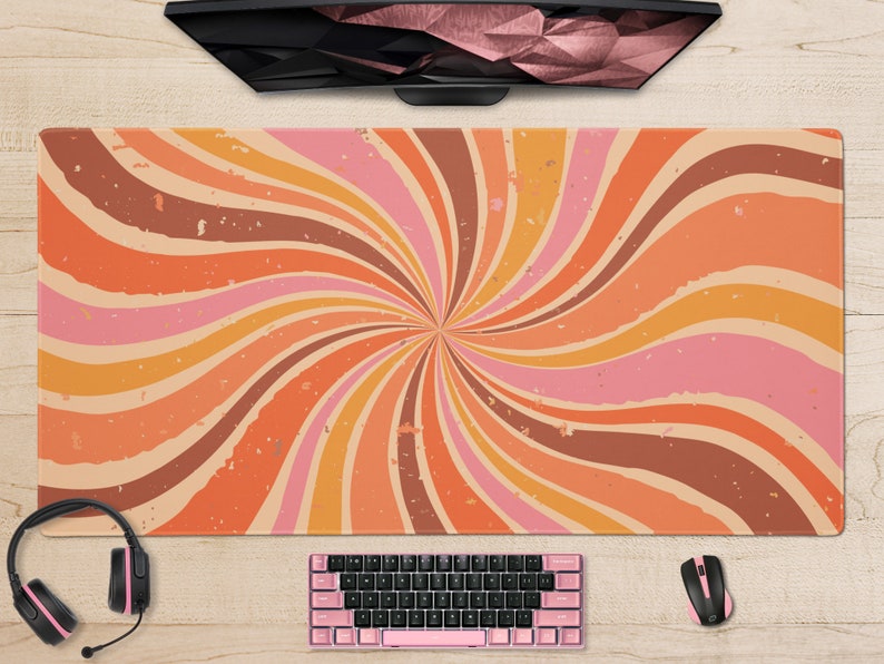 Abstract Groovy Retro Desk Mat 70s Psychedelic Hippie 60s - Etsy
