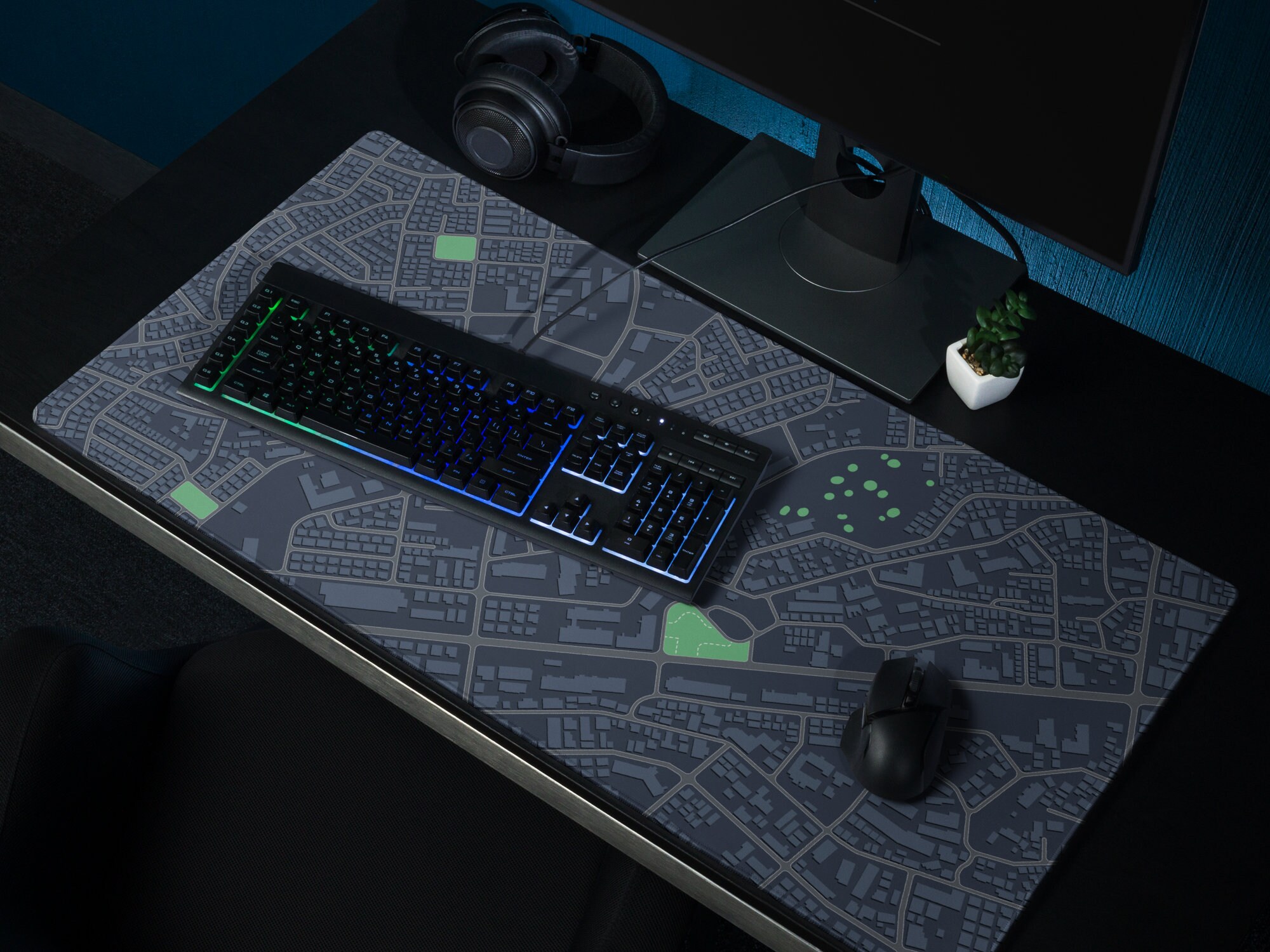 City Street Map Abstract Desk Mat GPS Navigation Gaming Large - Etsy