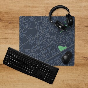 City Street Map Abstract Desk Mat, GPS Navigation Gaming Large Mouse ...