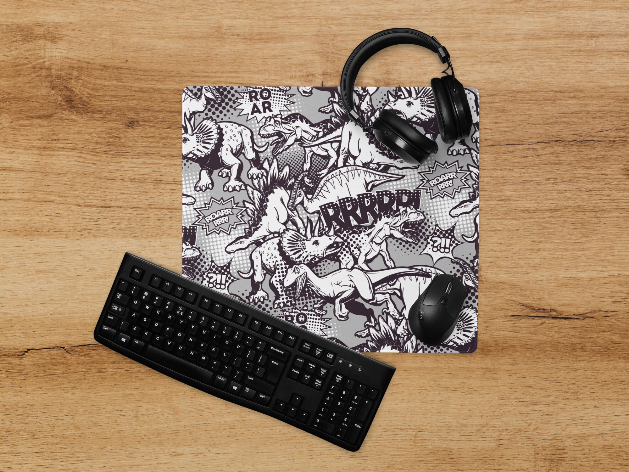 Dinosaur Comic Desk Mat Prehistoric Stegosaur Triceratops - Etsy