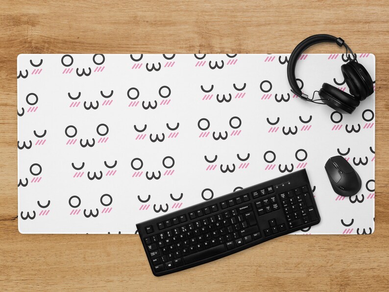 Uwu Owo Desk Mat Kawaii Cute White Gaming Large Mouse Pad XXL - Etsy ...