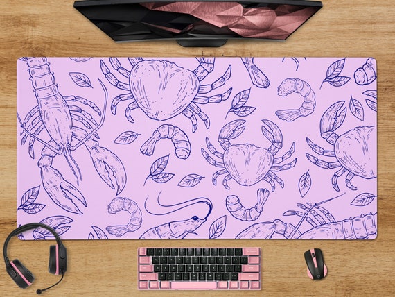 Lobster Crab Crustaceancore Desk Mat Pink Shrimp Seafood - Etsy