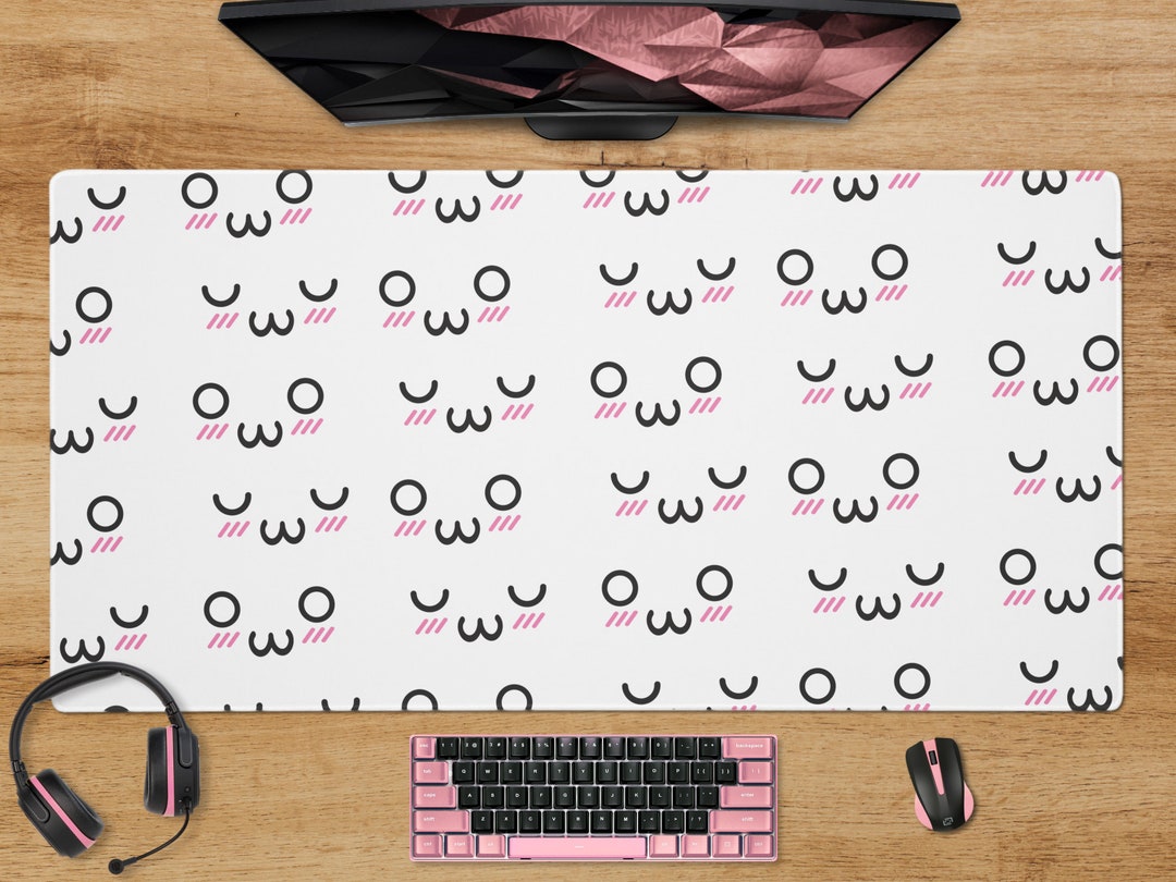 Uwu Owo Desk Mat, Kawaii Cute White Gaming Large Mouse Pad XXL - Etsy