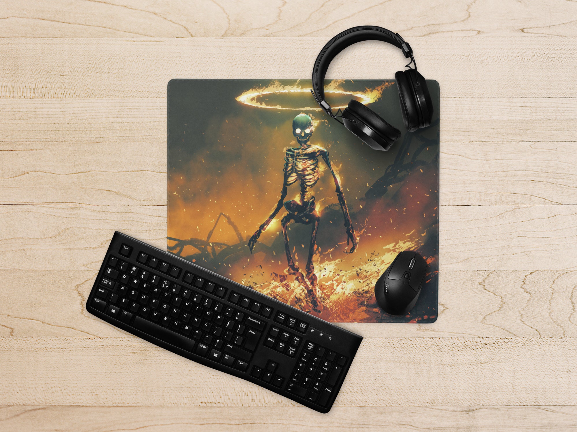 Fantasy Horror Skeleton Desk Mat Skull Demon Goth Hell - Etsy