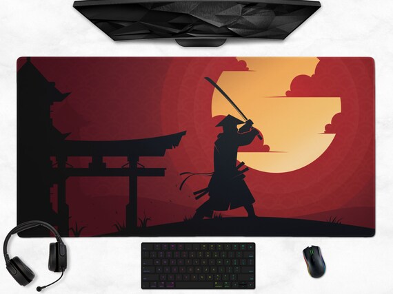 Japanese Samurai Desk Mat Gaming Large Mouse Pad XXL - Etsy