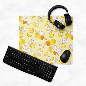 Kawaii Cute Cat Popsicle Desk Mat Gaming Large Mouse Pad Desk Pad XXL ...