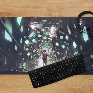 Fantasy Futuristic Cyberpunk Desk Mat Sci-fi Aesthetic - Etsy