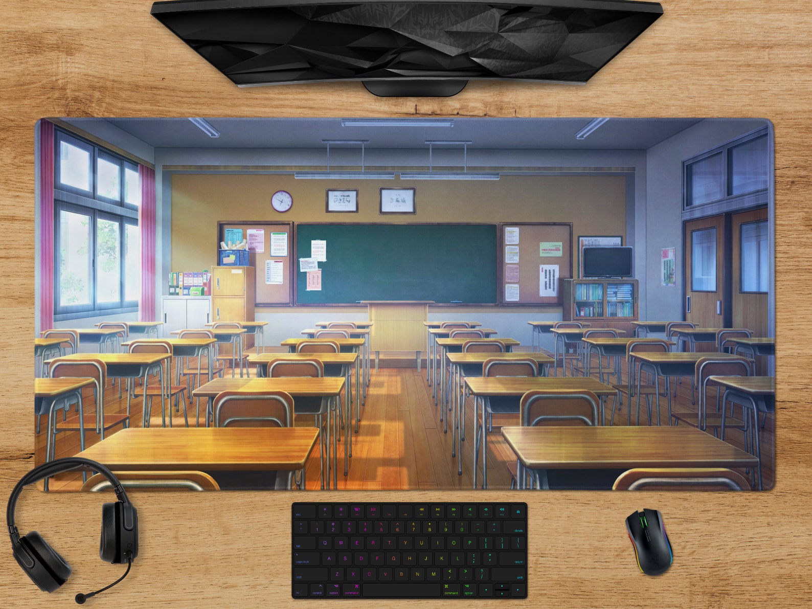 Anime School Classroom Desk Mat Aesthetic Japan Gaming Large - Etsy