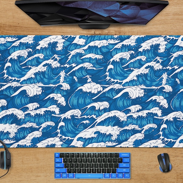 Japanese Wave Mouse Pad - Etsy