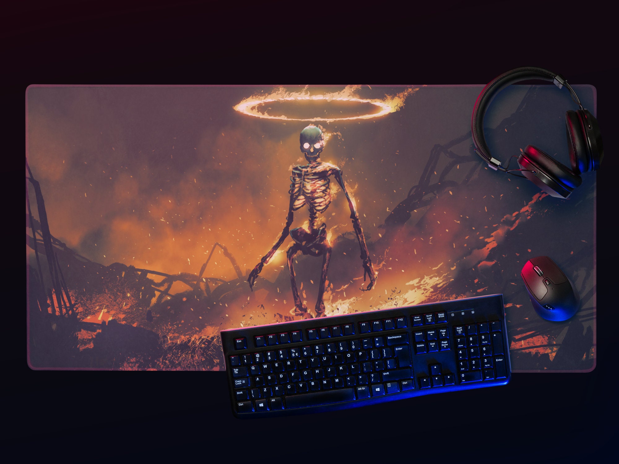 Fantasy Horror Skeleton Desk Mat Designed & Sold By Lethal Arlyn