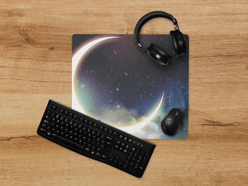 Fantasy Moon Starry Night Sky Desk Mat Lo-fi Aesthetic - Etsy