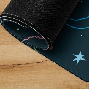 Dinosaur Outline Desk Mat, Stars Night Sky Prehistoric Stego Plesiosaur ...