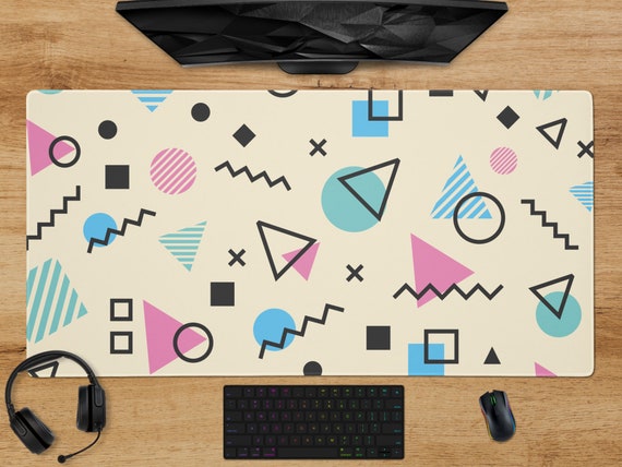 Abstract 80s 90s Retro Desk Mat Geometric Memphis Funky - Etsy